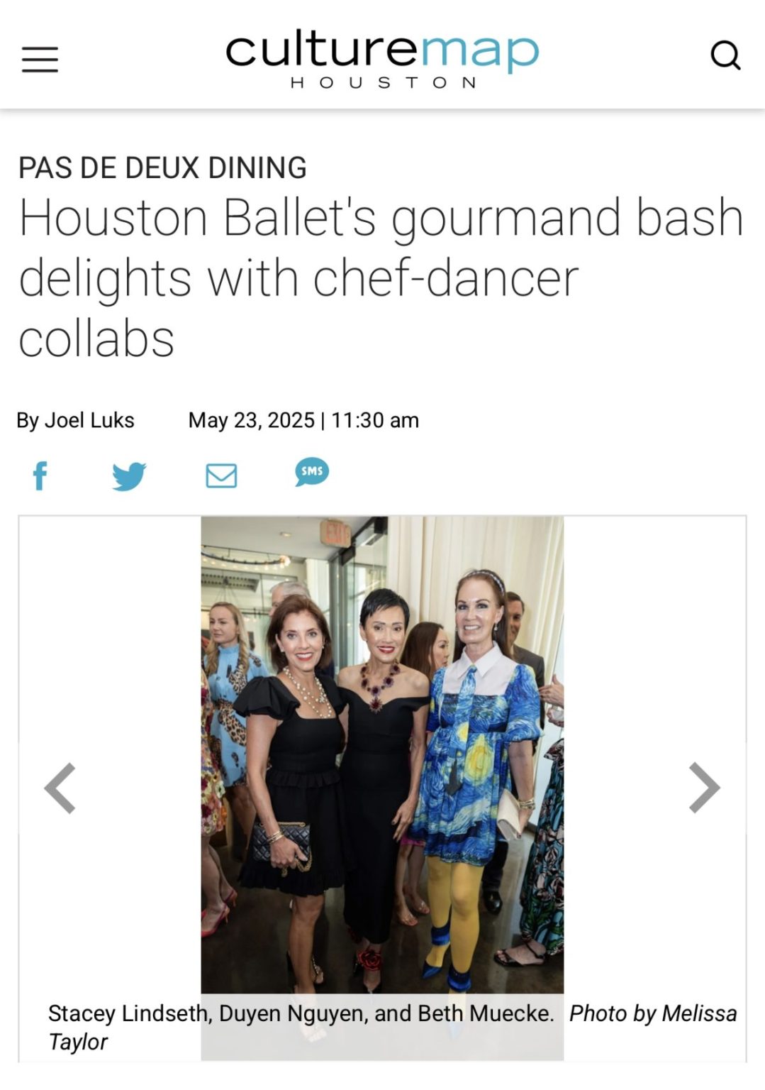 Culturemap: Houston Ballet’s “Raising the Barre” dinner